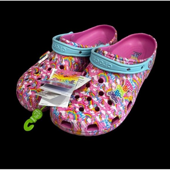 CROCS | Shoes | Rare Crocs Lisa Frank Rainbow Unicorn Classic Clog Pink ...